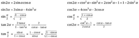 Sinus Cosinus Tangens Formeln