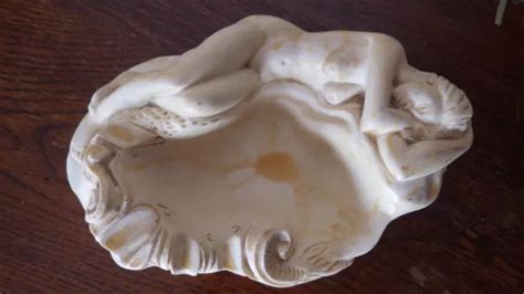 Ancien Grand Cendrier Vide Poche Femme Nue Na Ade En Terre Cuite Art