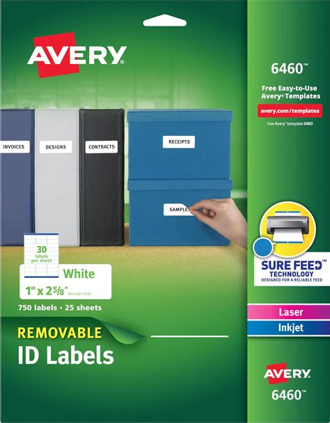 Amazon Avery Removable ID Labels Sure Feed Technology Removable