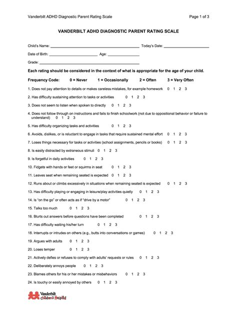 Vanderbilt Adhd Test For Adults PDF AirSlate SignNow
