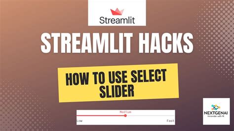 how to use select slider in streamlit slider use in streamlit streamlit hacks youtube