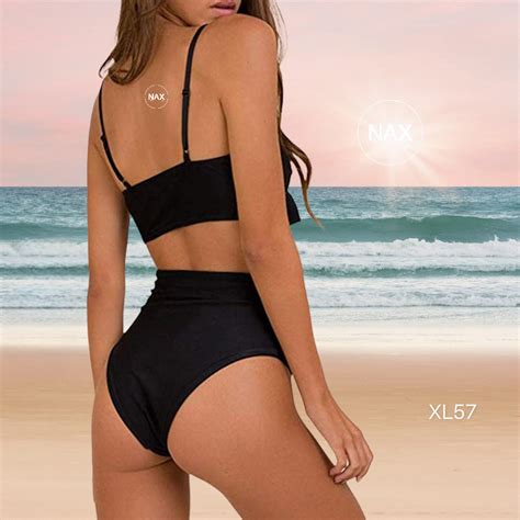 Bikini Dos Piezas Sosten Nudo Frontal Bottom Tiro Alto Nax Mexico