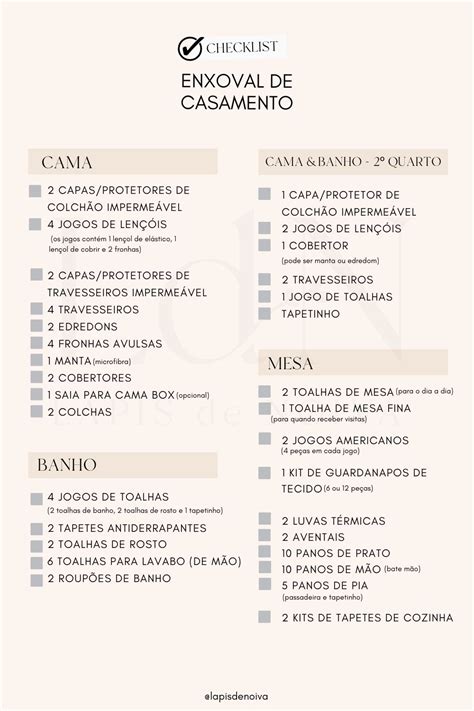 Enxoval De Casamento Lista Completa E Dicas Para Fazer O Seu In 2024