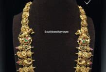 Deep Nakshi Work Mango Peacock Haram Indian Jewellery Designs