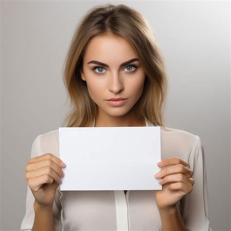 Premium AI Image A Beautiful And Attractive Woman Holding A Blank Sign