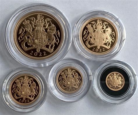 2022 5 Coin Gold Proof Sovereign Set M J Hughes Coins