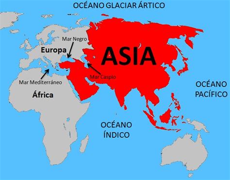 Límites de Asia con mapa Saber es práctico