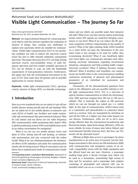 pdf visible light communication the journey so far