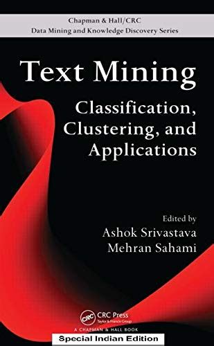 text mining classification clustering and applications chapman and hall crc data mining and