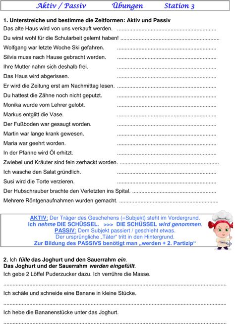 Bungsblatt Zu Aktiv Passiv