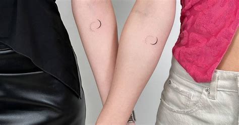 Matching Minimalistic Sun And Moon Tattoo For Best