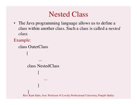 classes and nested classes in java