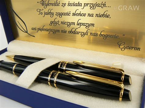 Zestaw Pióro wieczne i Długopis Waterman Expert Czarny GT z grawerem