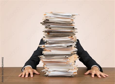 Stack Huge Pile of Paperwork 스톡 사진 Adobe Stock