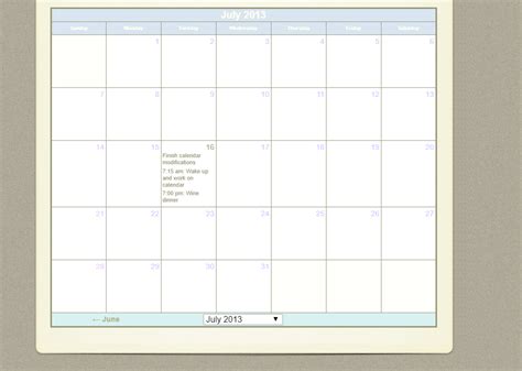 how to make a calendar in html using javascript