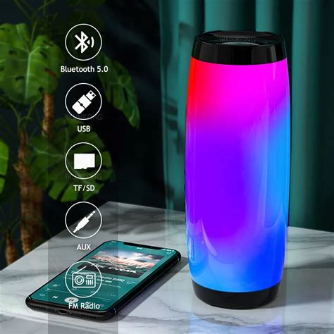 LED Bluetooth Speaker Portable FM Radio Wireless Bass Subwoofer Music