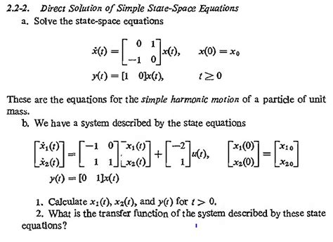 solved 2 2 2 direct solution of simple state space