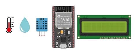 display temperature and humidity measured by dht11 connected to esp32 on i2c lcd display