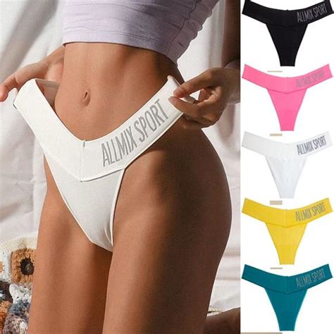 Buy Letter Printed Sport Fitness Sexy Panties Underwear Female Workout Thongs Low Waist G String