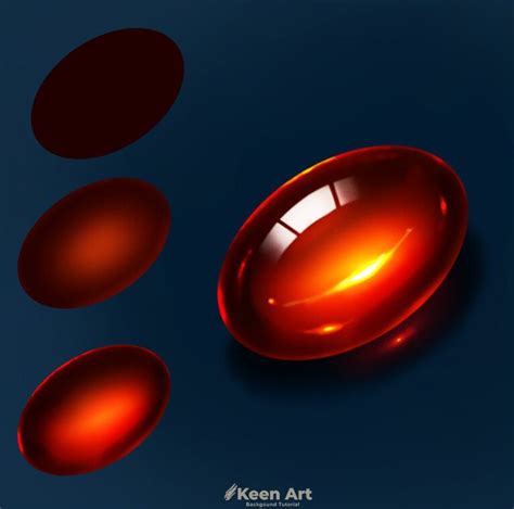 Three Shiny Red Objects On A Blue Background With The Words Keep Art
