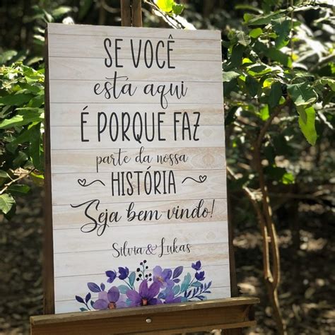 Placa recepção bem vindos convidados casamento