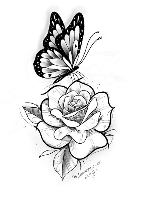 Desenhos Borboleta Tattoo Tato Kupu Kupu Sketsa Kupu Kupu