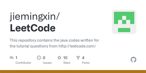 github jiemingxin leetcode this repository contains the java codes written for the tutorial