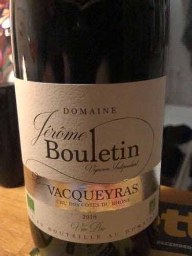2018 Jérôme Bouletin Vacqueyras Rouge Vivino US