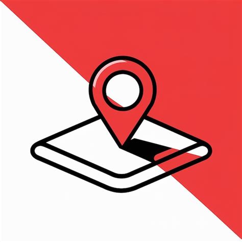 Icono de ubicación de alfiler rojo simple en ilustración de fondo