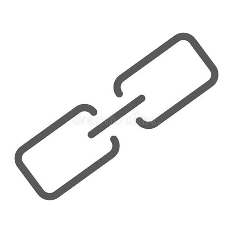 Link Thin Line Icon Hyperlink And Attach Chain Sign Vector Graphics