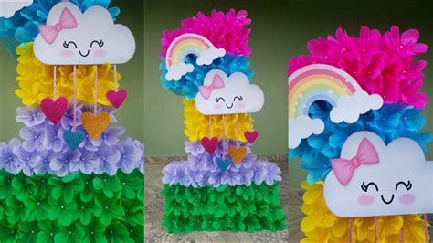 Flores de papel crepe Piñata número 1 lluvia de amor YouTube