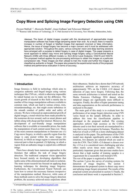 pdf copy move and splicing image forgery detection using cnn