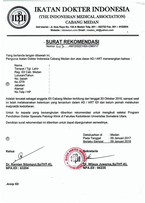 Contoh Surat Rekomendasi Sakit Delinewstv