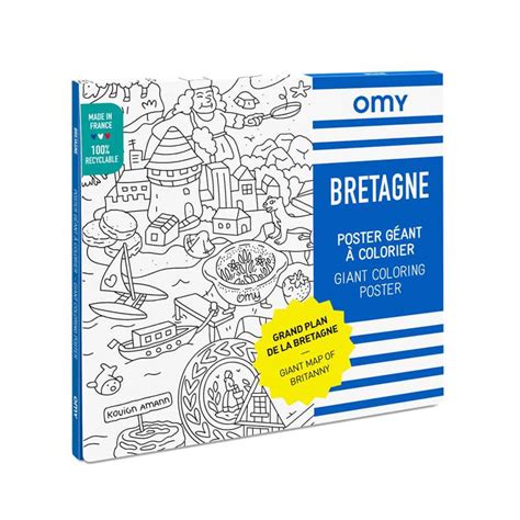 Poster à colorier carte de la Bretagne Omy