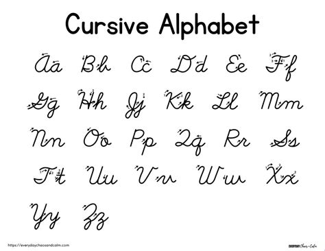 Cursive Writing Alphabet Chart Pdf Infoupdate Org