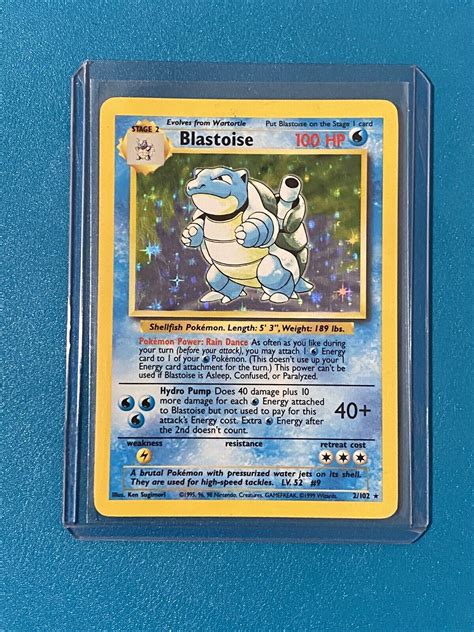 Pokémon TCG Blastoise Base Set 2 102 Holo Unlimited Holo Rare WE