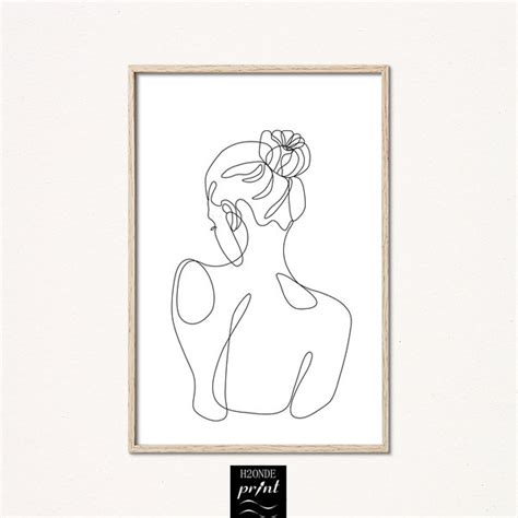 Naked Female Body Line Drawing Art Naked Woman Wall Art Etsy UK