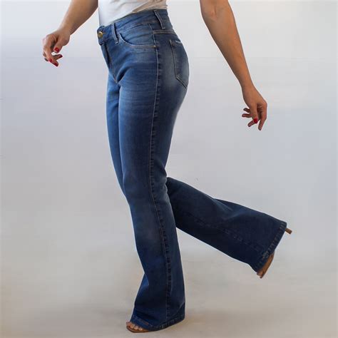 Calça Flare Jeans Feminina Cintura Alta Elastano Anticorpus