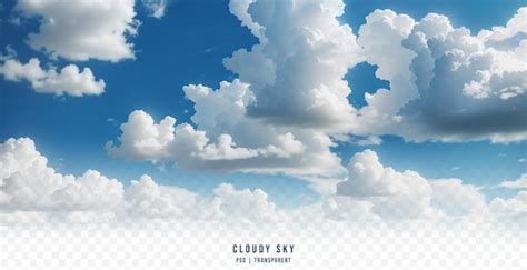 Un Cielo Azul Con Nubes Blancas Y Sol Aislado Sobre Fondo Transparente