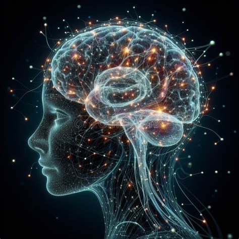 3D Rendering Of Human Brain Neurons Close Up Stock Illustration