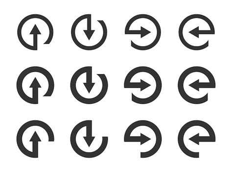 Conjunto de iconos de flecha circular ilustración vectorial Vector