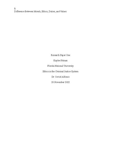 Differences Between Ethics Duties Morals And Values Difference