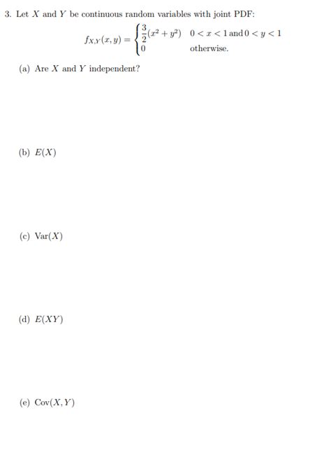 [solved] 3 let x and y be continuous random