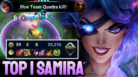 WILD RIFT SAMIRA QUADRAKILL TOP 1 SAMIRA GAMEPLAY 29 KILLS