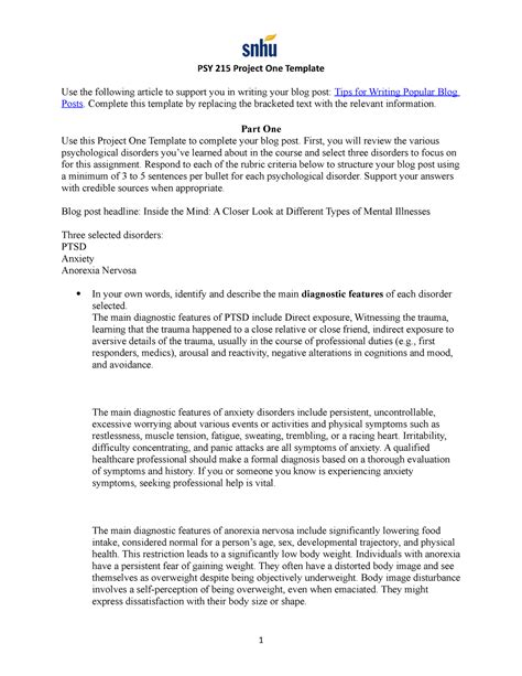 Psy Project One Template Psy Project One Template Use The