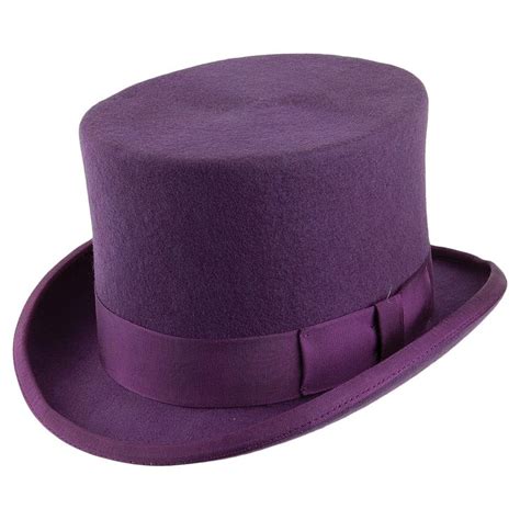 Chapeau Haut De Forme En Laine Feutr E Violet Denton Chapeau Haut De