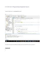 CS1102 Unit 3 Programming Assignment Answer CS 1102 Unit 3