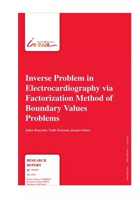inverse problem in electrocardiography via factorization method of boundary problems how