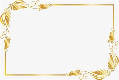 An Elegant Gold Frame With Leaves And Scrolls On The Edges Transparent