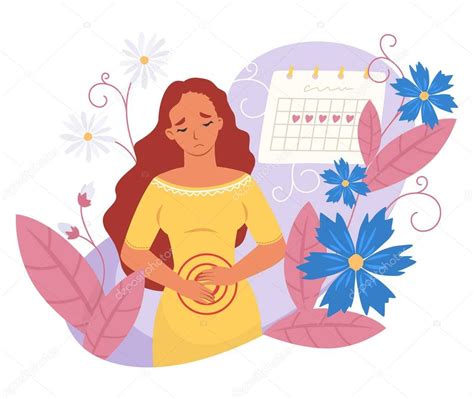 Mujer Con Dolor Menstrual Ilustraci N Vectorial Plana Dibujos Animados